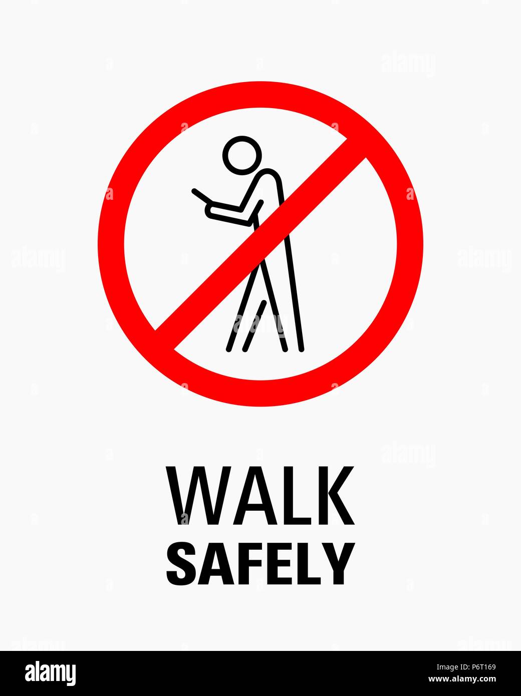 Using smartphone while walking sign vector illustration Stock Vector ...