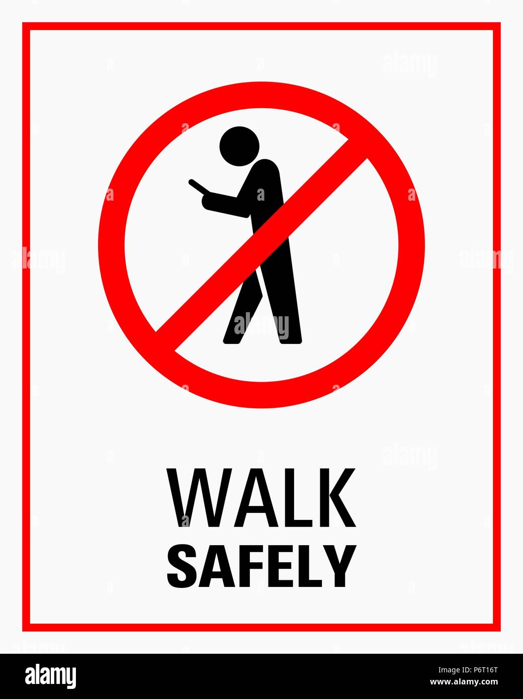 Using smartphone while walking sign vector illustration Stock Vector ...