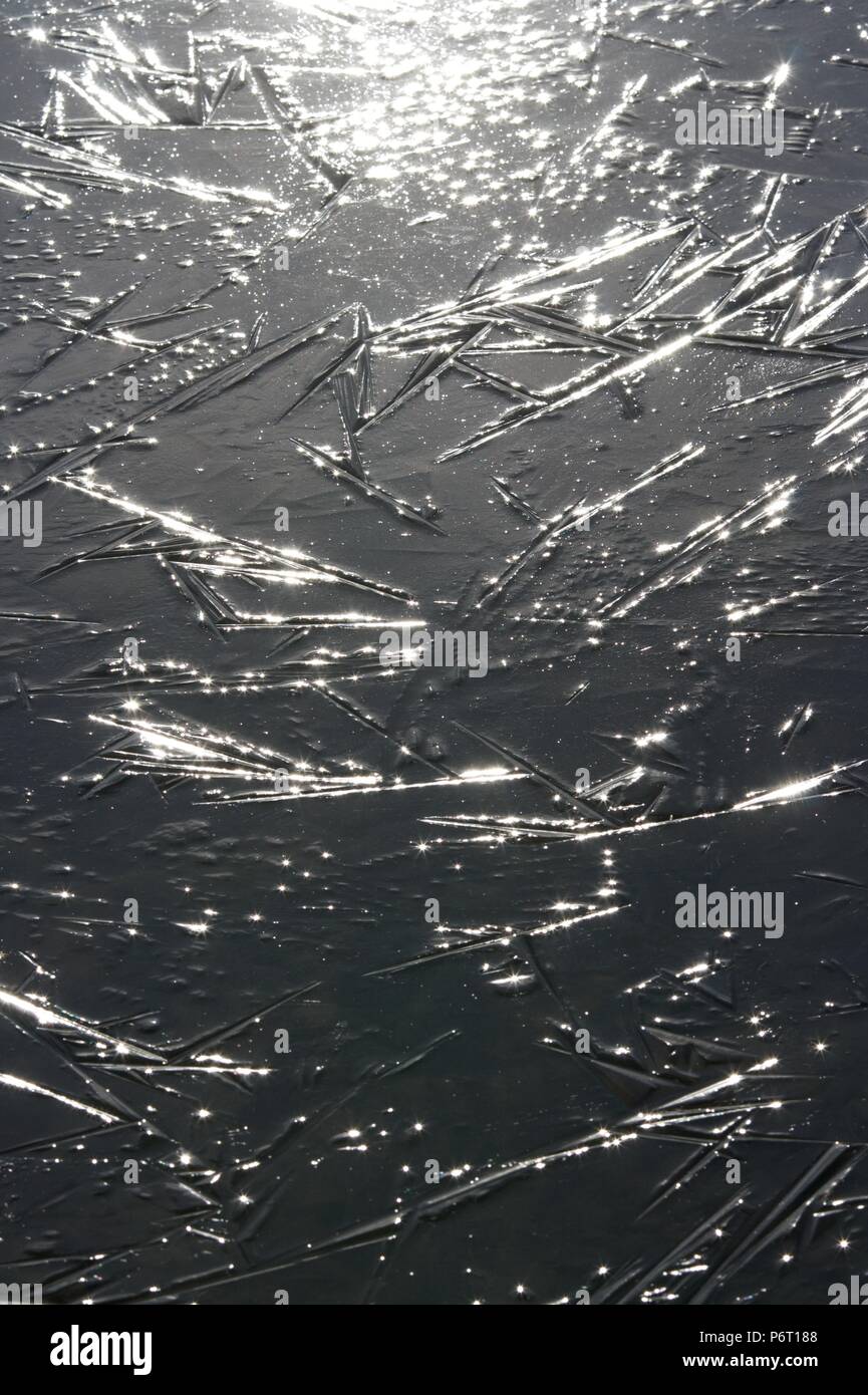 A lake with a beautiful cosed cover of ice Stock Photo - Alamy