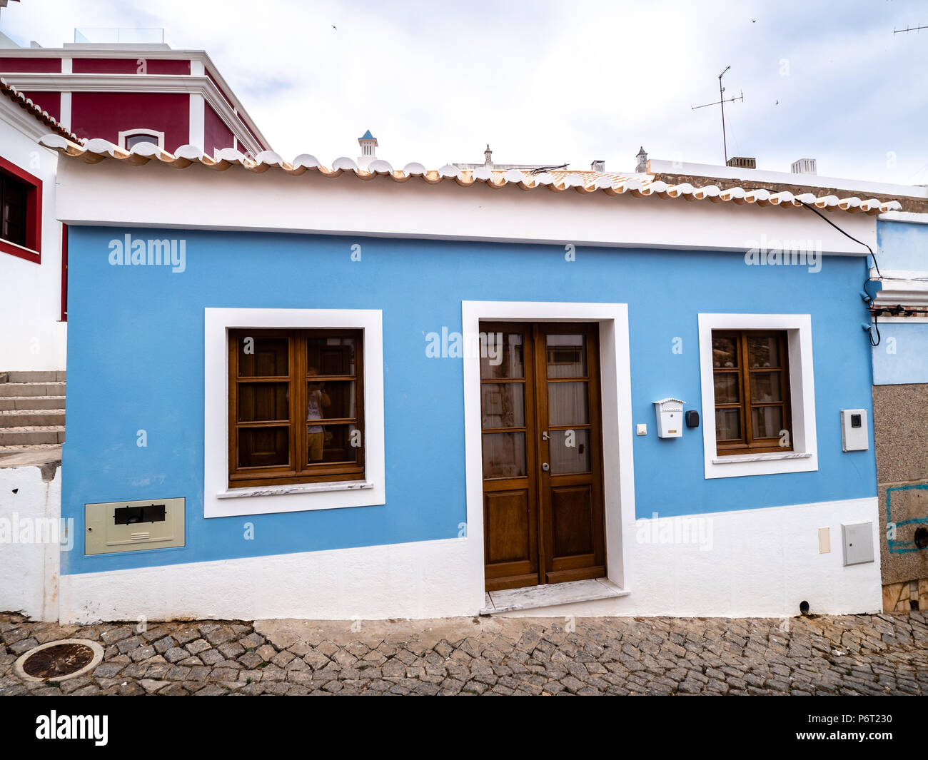 In a typical alley town of Lagos, Algarve, Portugal Stock Photo - Alamy