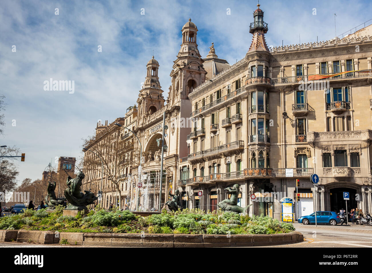 The historic building of the Coliseum theatre and cinema in Barcelona ...