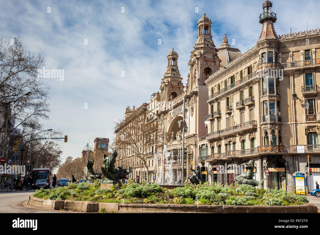The historic building of the Coliseum theatre and cinema in Barcelona ...