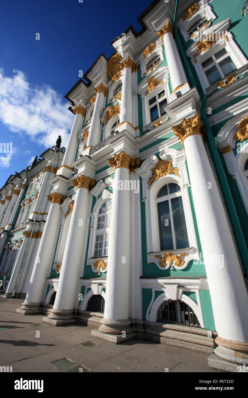 Exterior view of the Winter Palace in St. Petersburg, Russia Stock ...