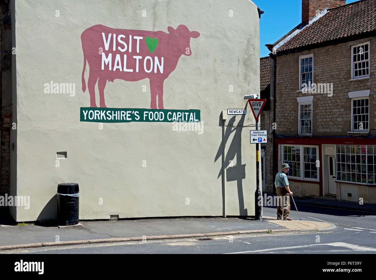 Mural - Visit Malton - in Malton, North Yorkshire, England UK Stock ...