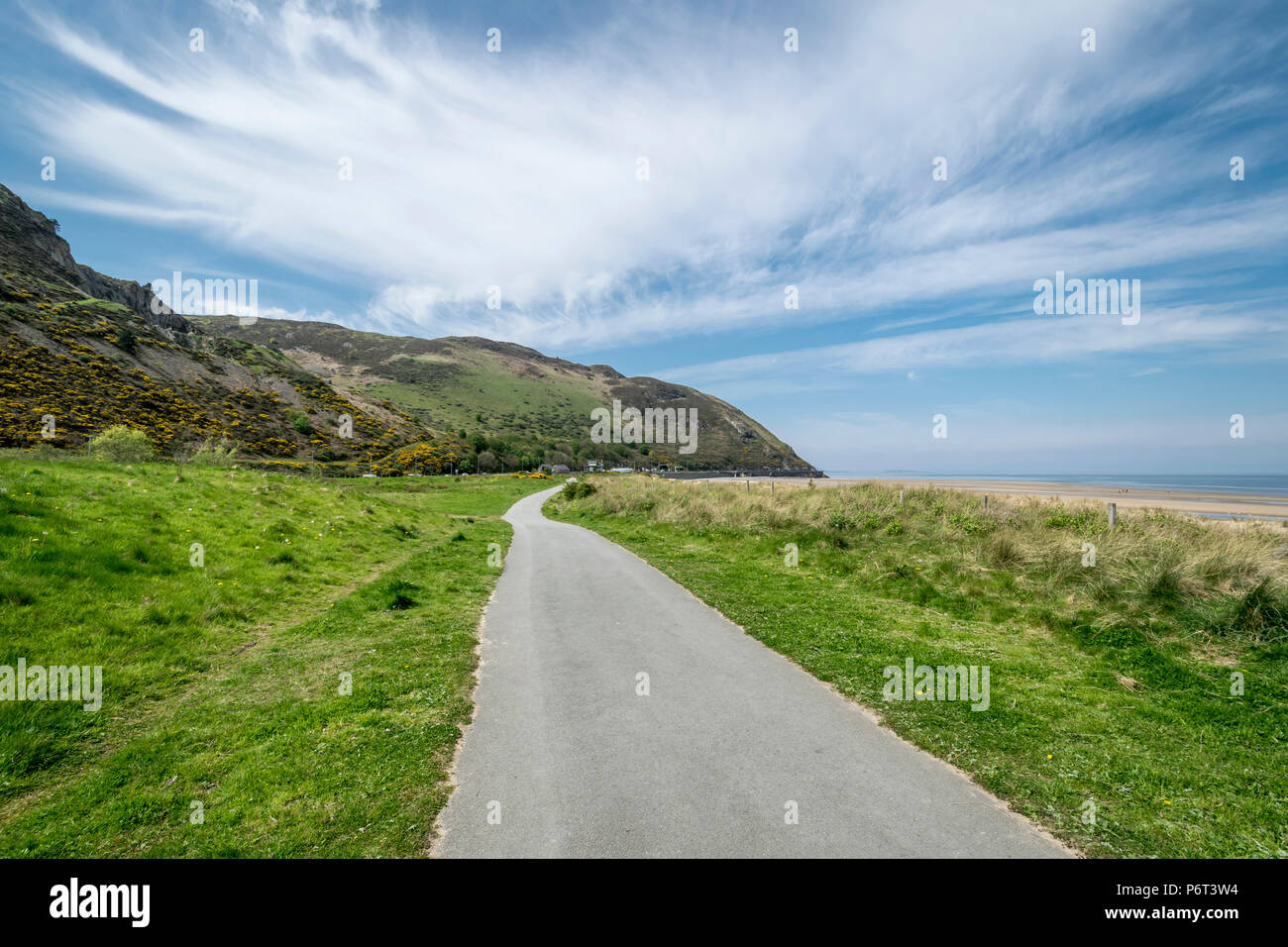 Morfa Conwy sand dunes and beach on the North Wales coast UK Stock ...