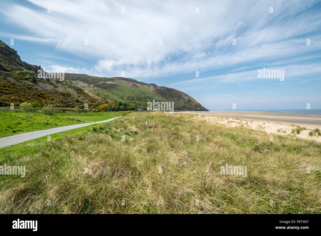 Morfa Conwy sand dunes and beach on the North Wales coast UK Stock ...
