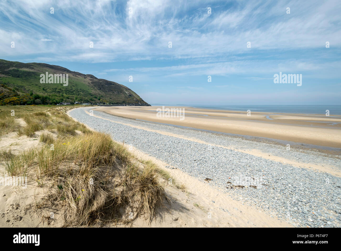 Morfa Conwy sand dunes and beach on the North Wales coast UK Stock ...