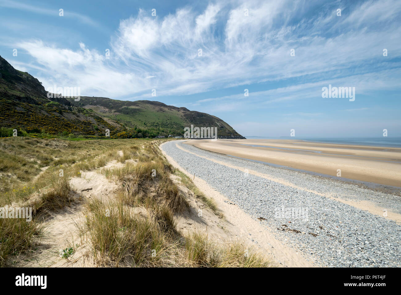 Morfa Conwy sand dunes and beach on the North Wales coast UK Stock ...
