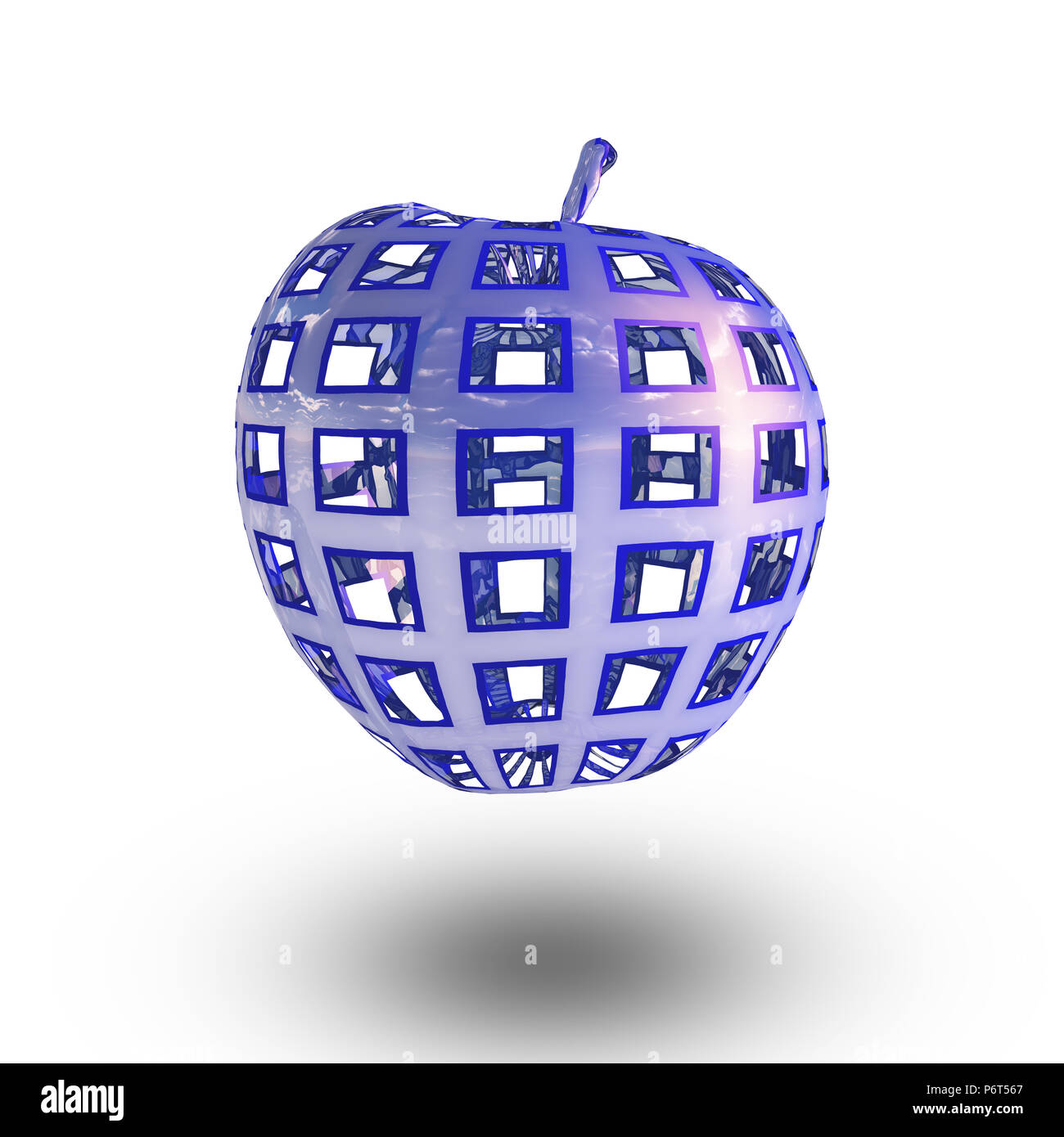 3D rendered Apple. White background Stock Photo - Alamy