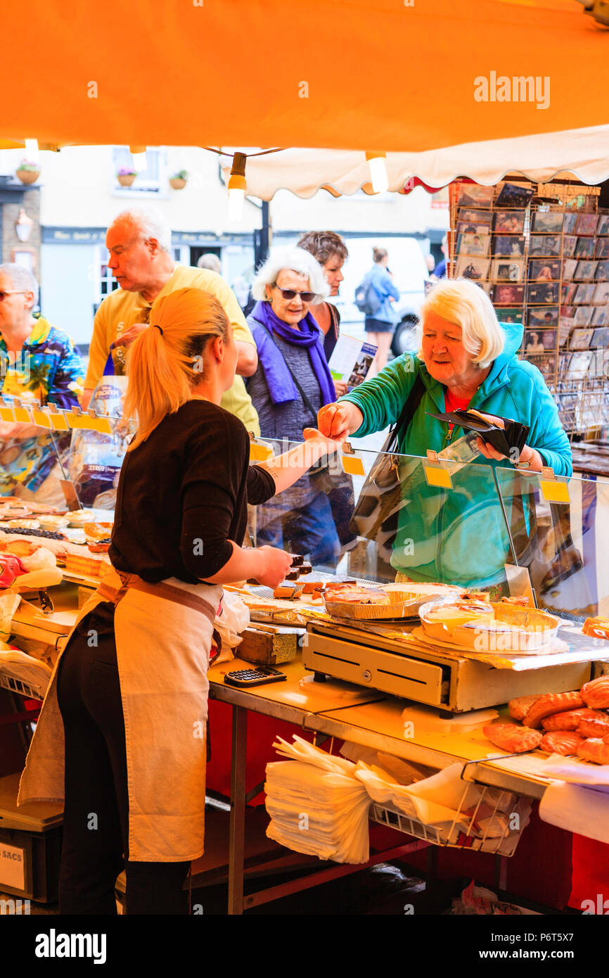 French bread being sold on market stall during Sandwich town's Le ...