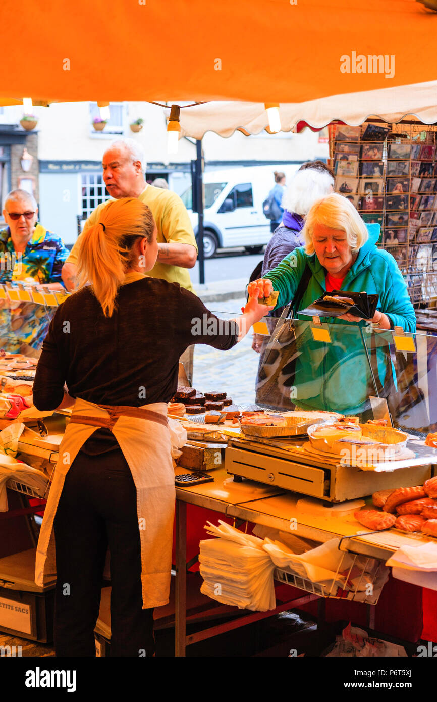 French bread being sold on market stall during Sandwich town's Le ...