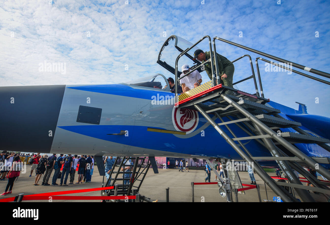 Singapore - Feb 10, 2018. A McDonnell Douglas F-15SG Eagle fighter ...