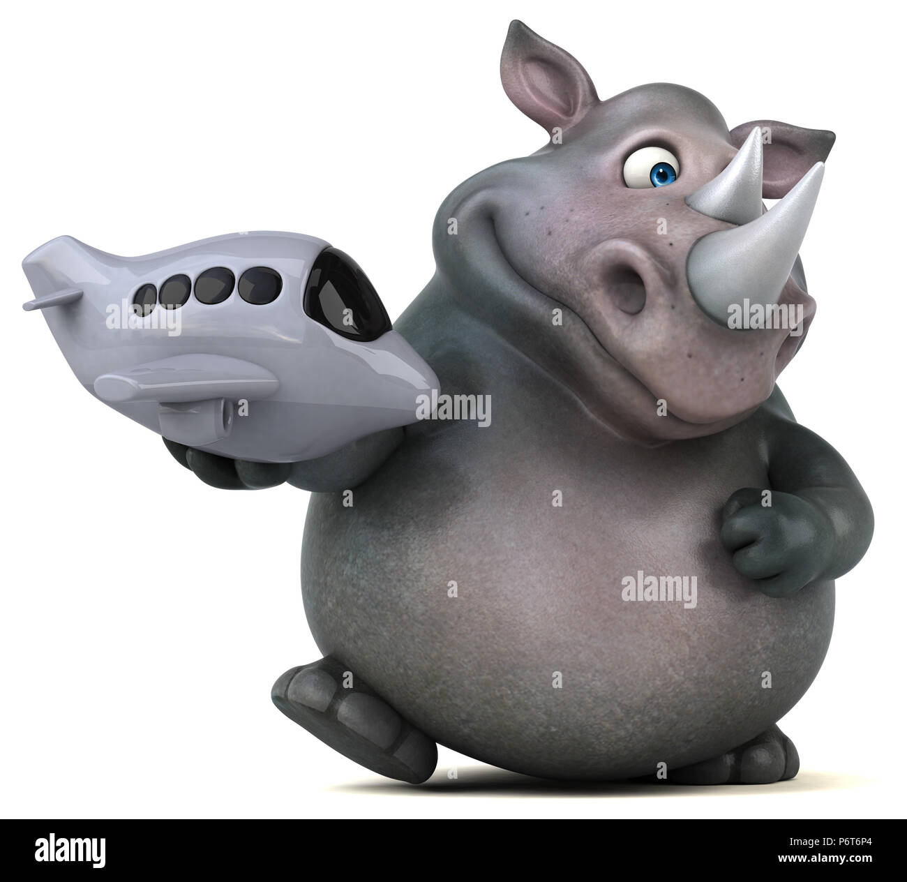 Fun rhinoceros - 3D Illustration Stock Photo - Alamy