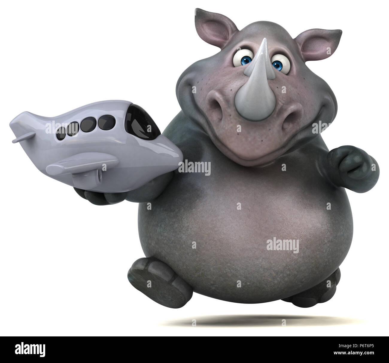 Fun rhinoceros - 3D Illustration Stock Photo - Alamy