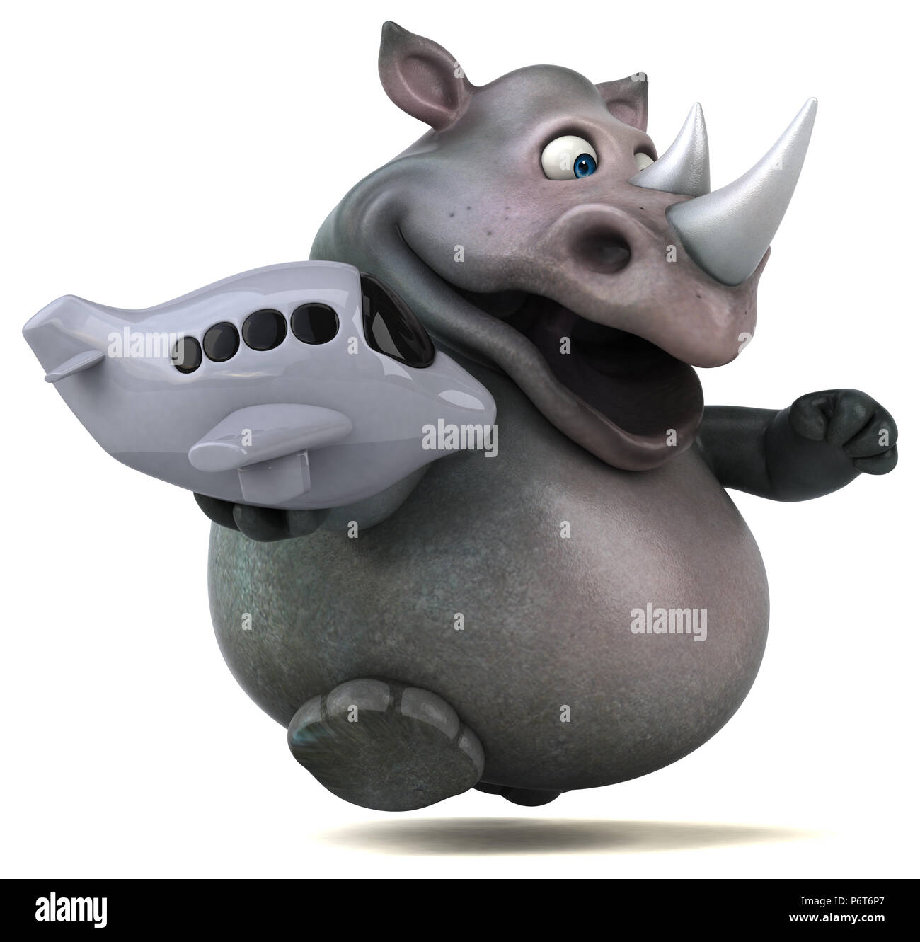 Fun rhinoceros - 3D Illustration Stock Photo - Alamy