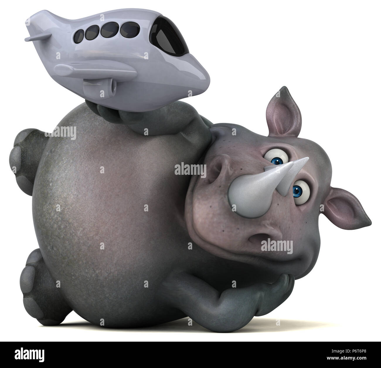 Fun rhinoceros - 3D Illustration Stock Photo - Alamy