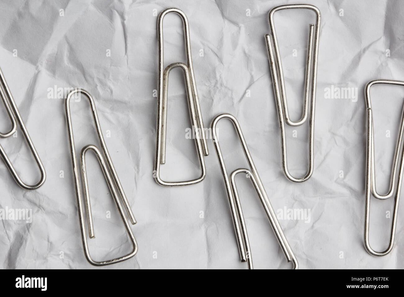 White crumpled paper cards with clip list texture or background Stock ...