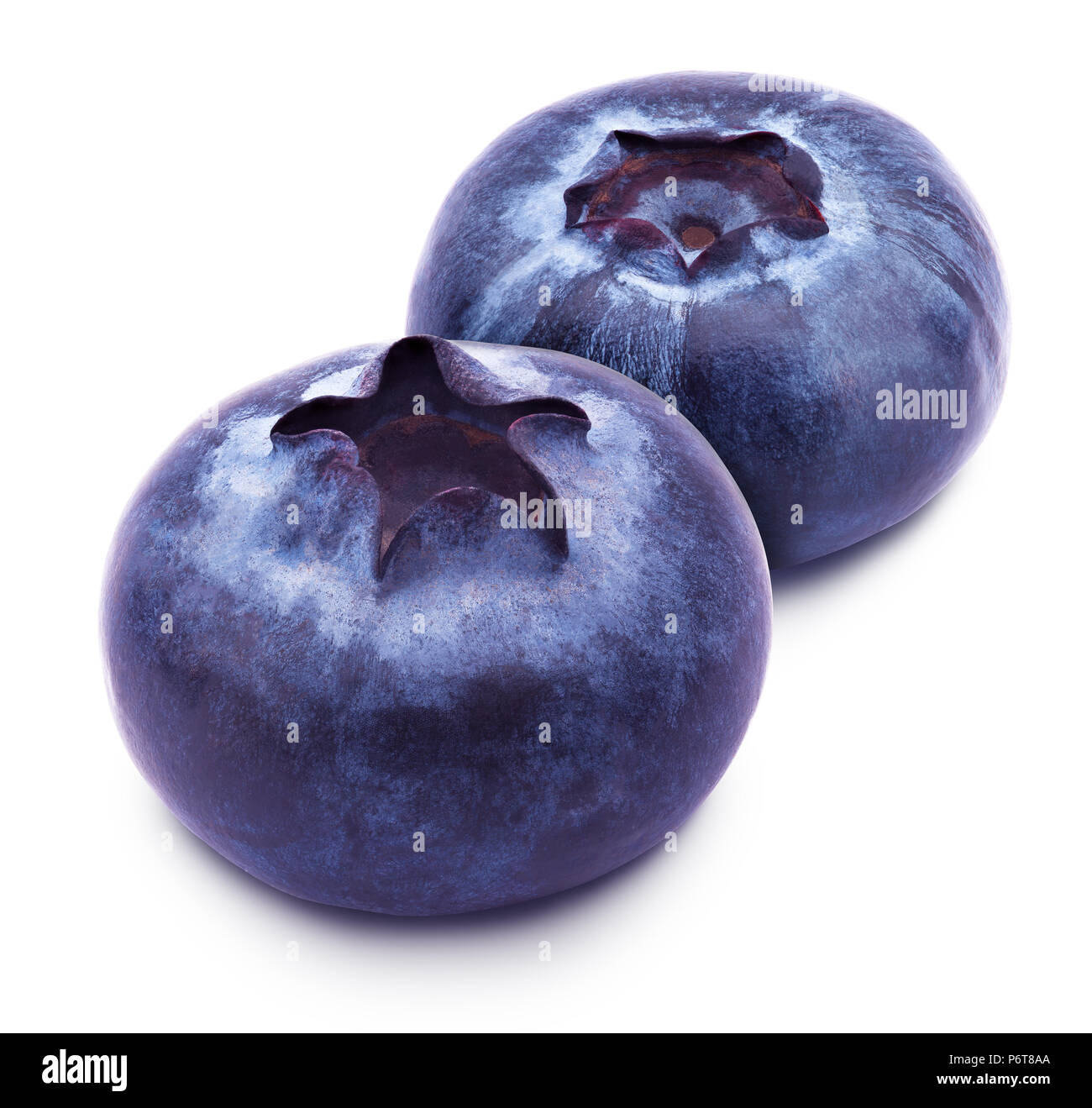 Group of two blueberries isolated on white Stock Photo - Alamy