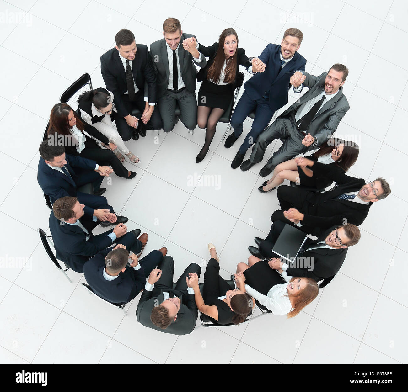 concept of team building .large successful business team sitting in a ...