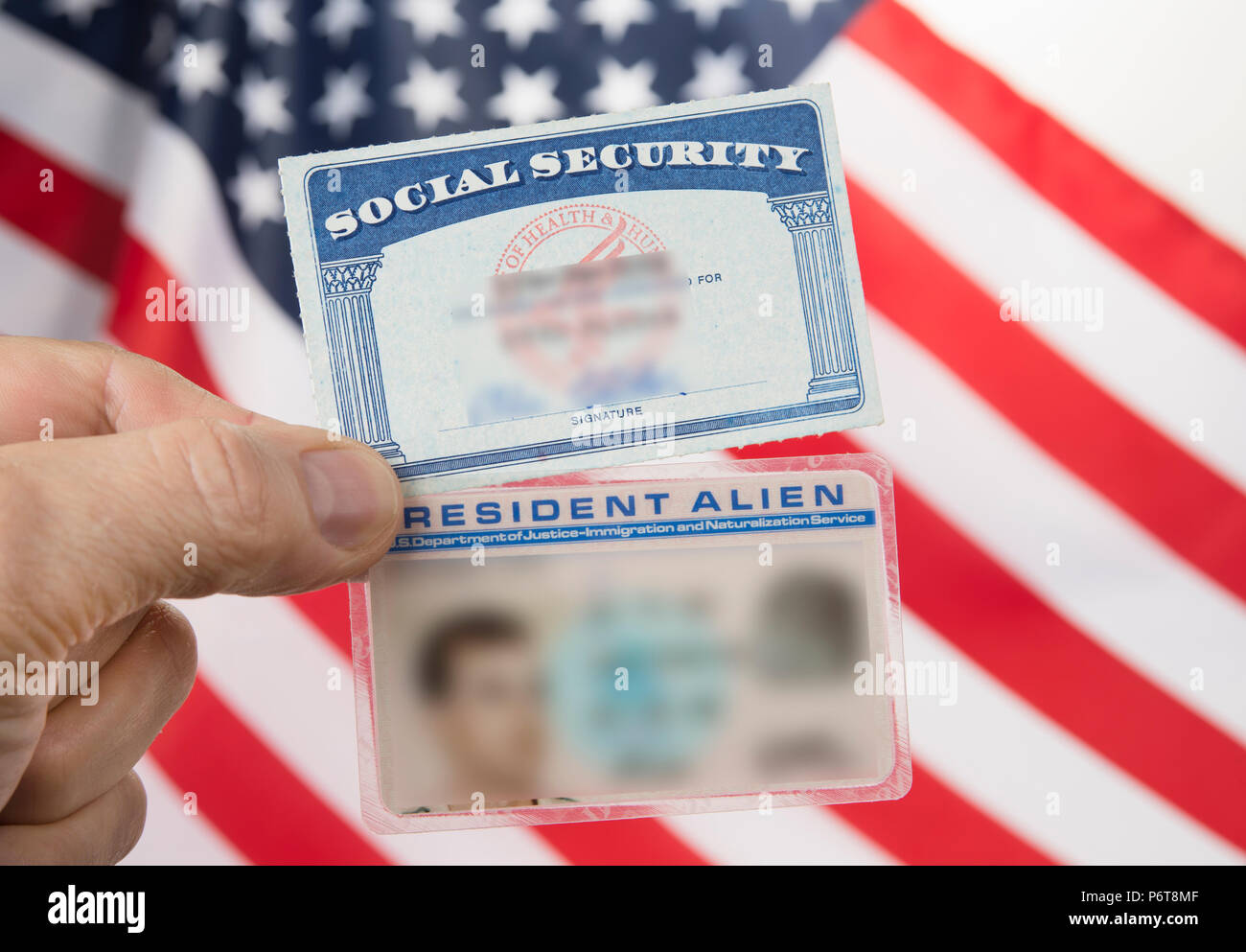 Social security card and resident alien card. Green card american dream ...