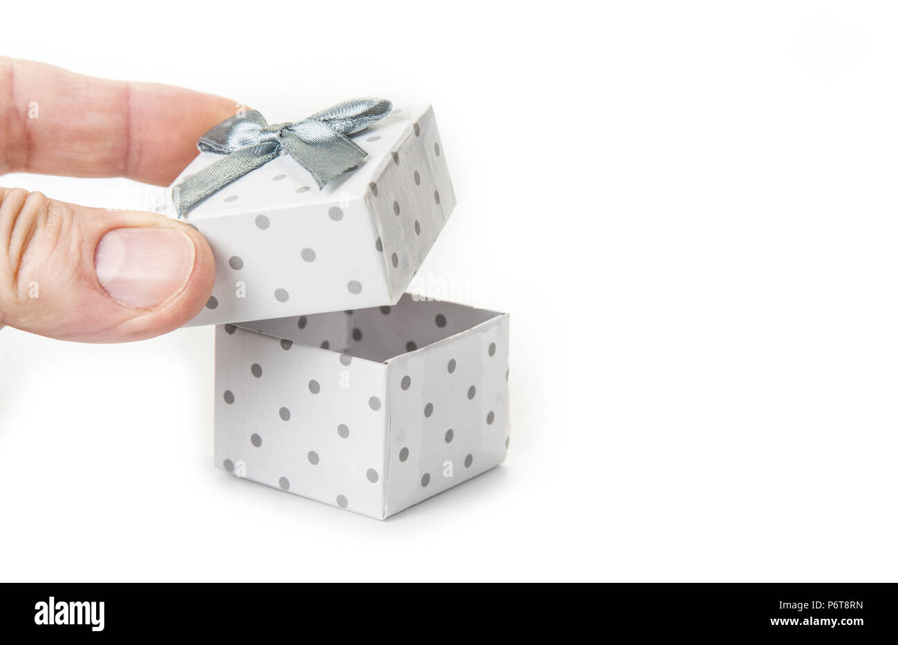 Small decorated box with bow for jewelry Stock Photo - Alamy