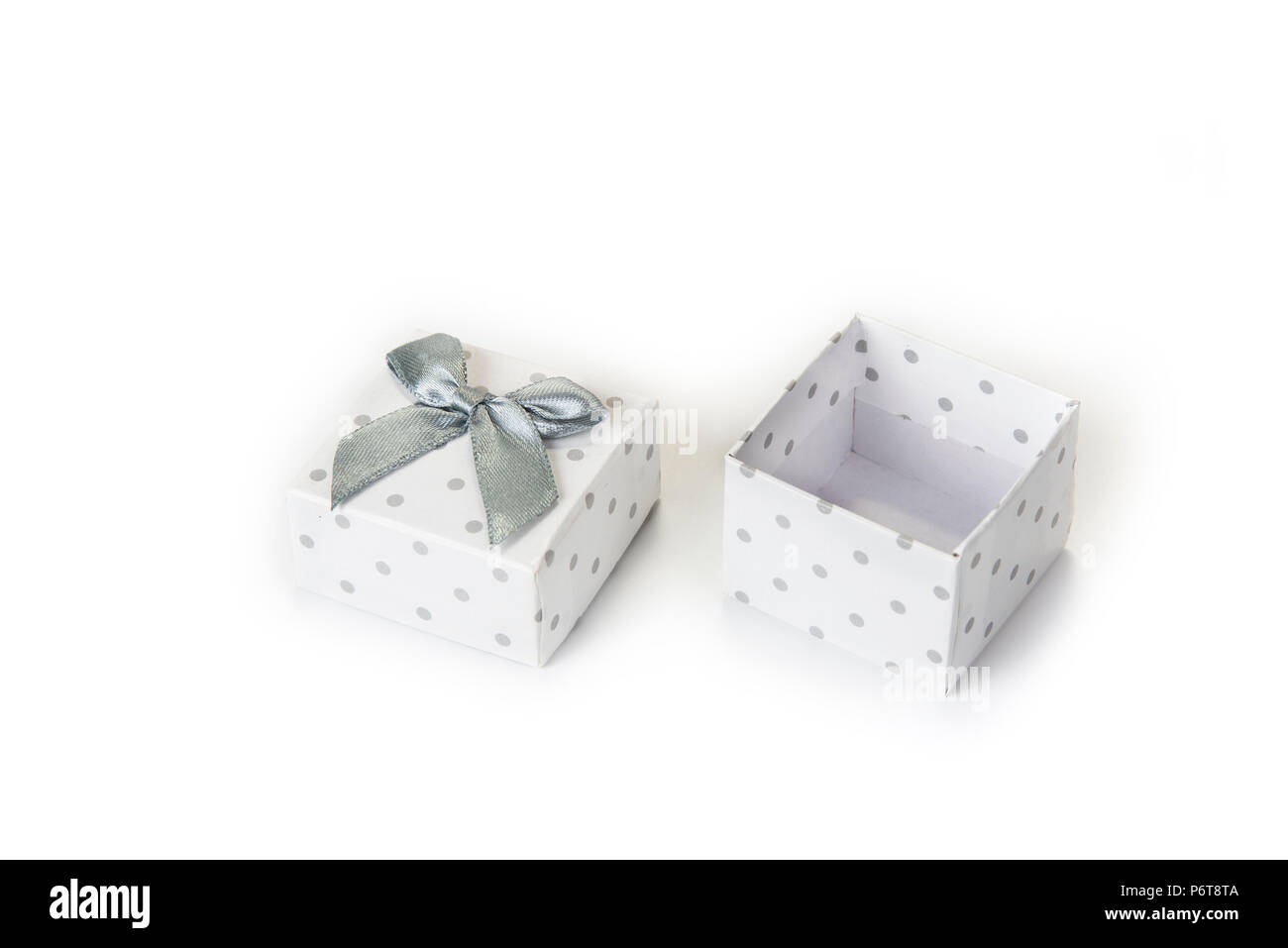 Small decorated box with bow for jewelry Stock Photo - Alamy