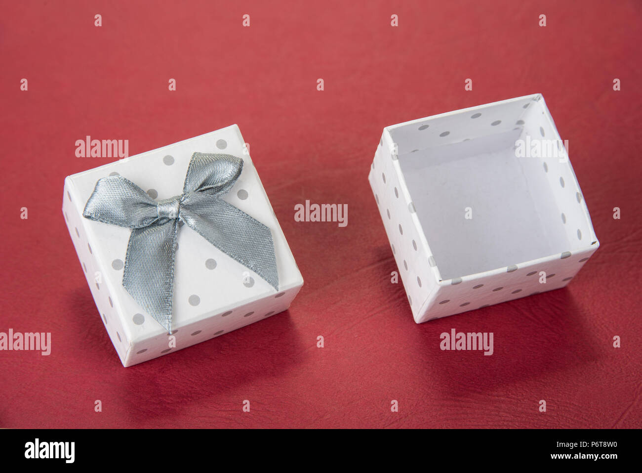 Small decorated box with bow for jewelry Stock Photo - Alamy