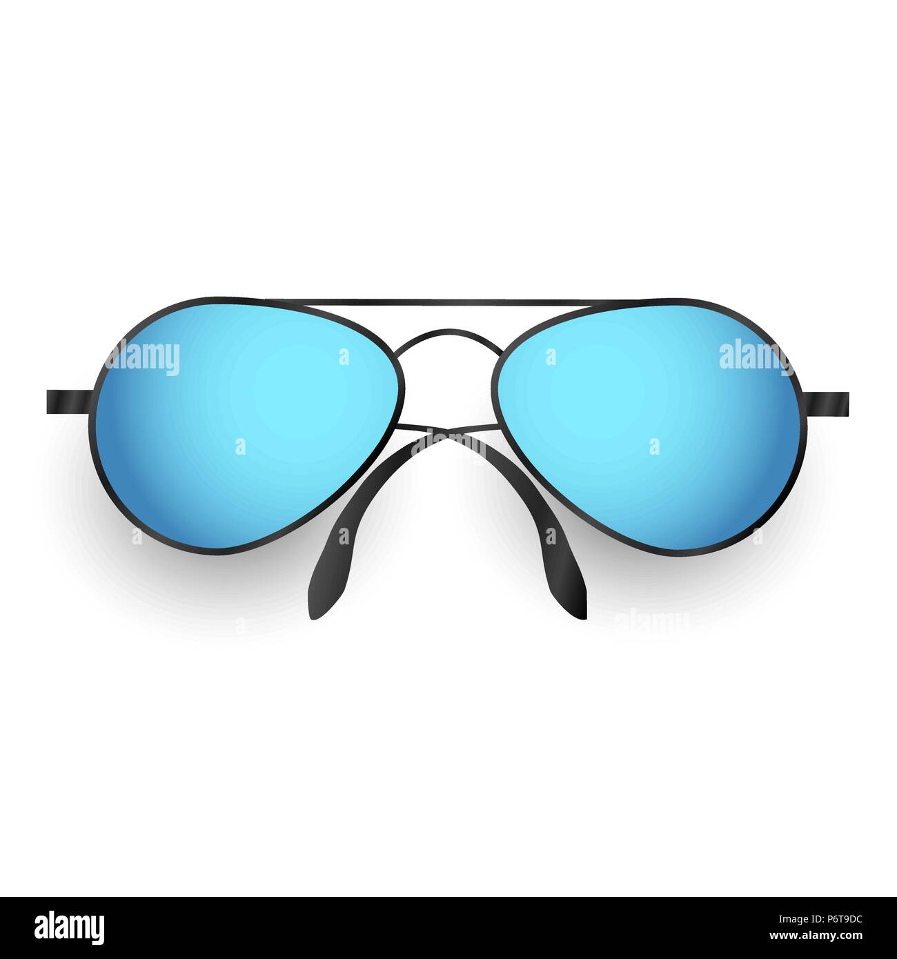 Blue sunglasses isolated on white background. Fashionable and stylish ...
