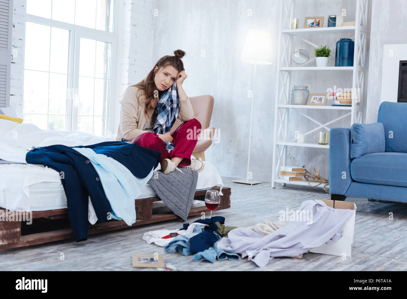 Throwing away clothes woman ex hi-res stock photography and images - Alamy