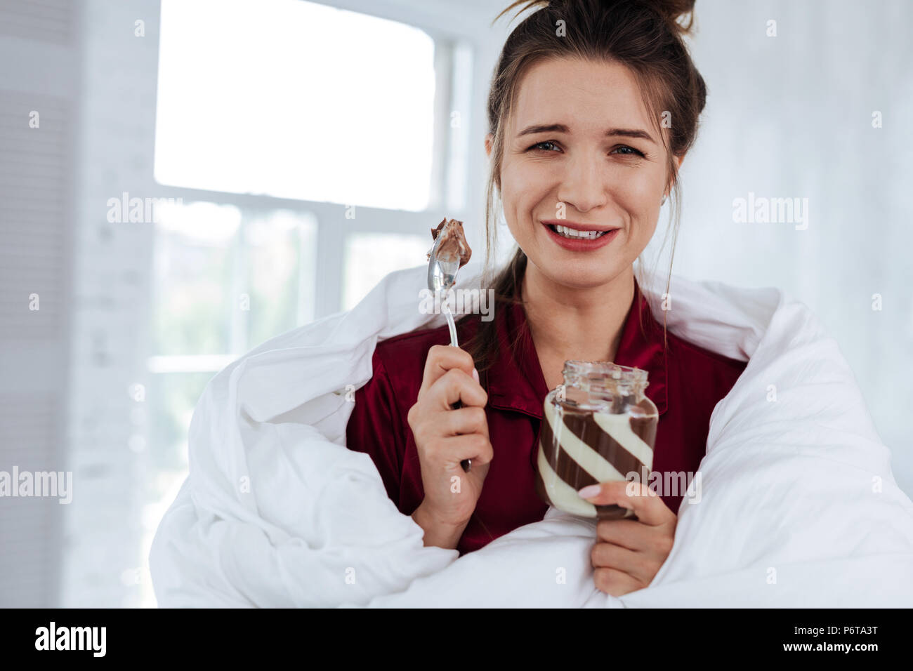 Eating chocolate woman man hi-res stock photography and images - Alamy