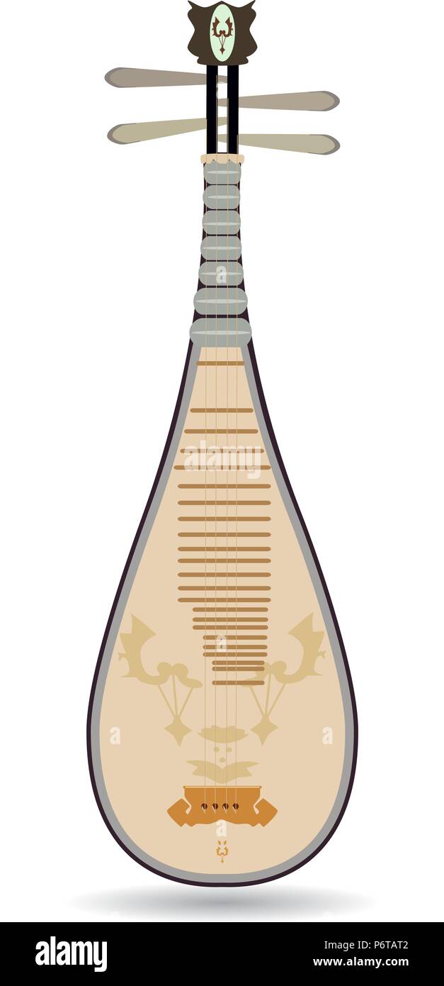 Vector chinese pipa isolated on white background Stock Vector Image ...