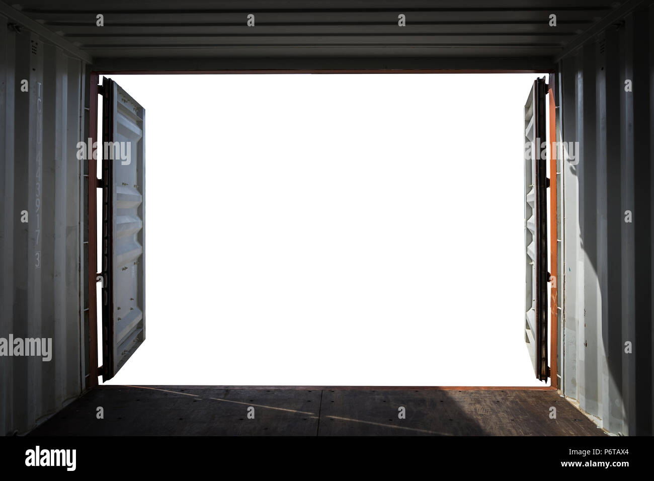 Open Side Container, border frame container on white background Stock ...