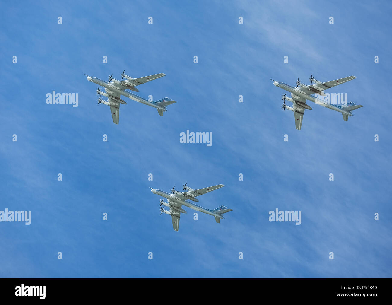 Moscow, RUSSIA - MAY 9 2018: Military aircraft parade on Victory Day ...