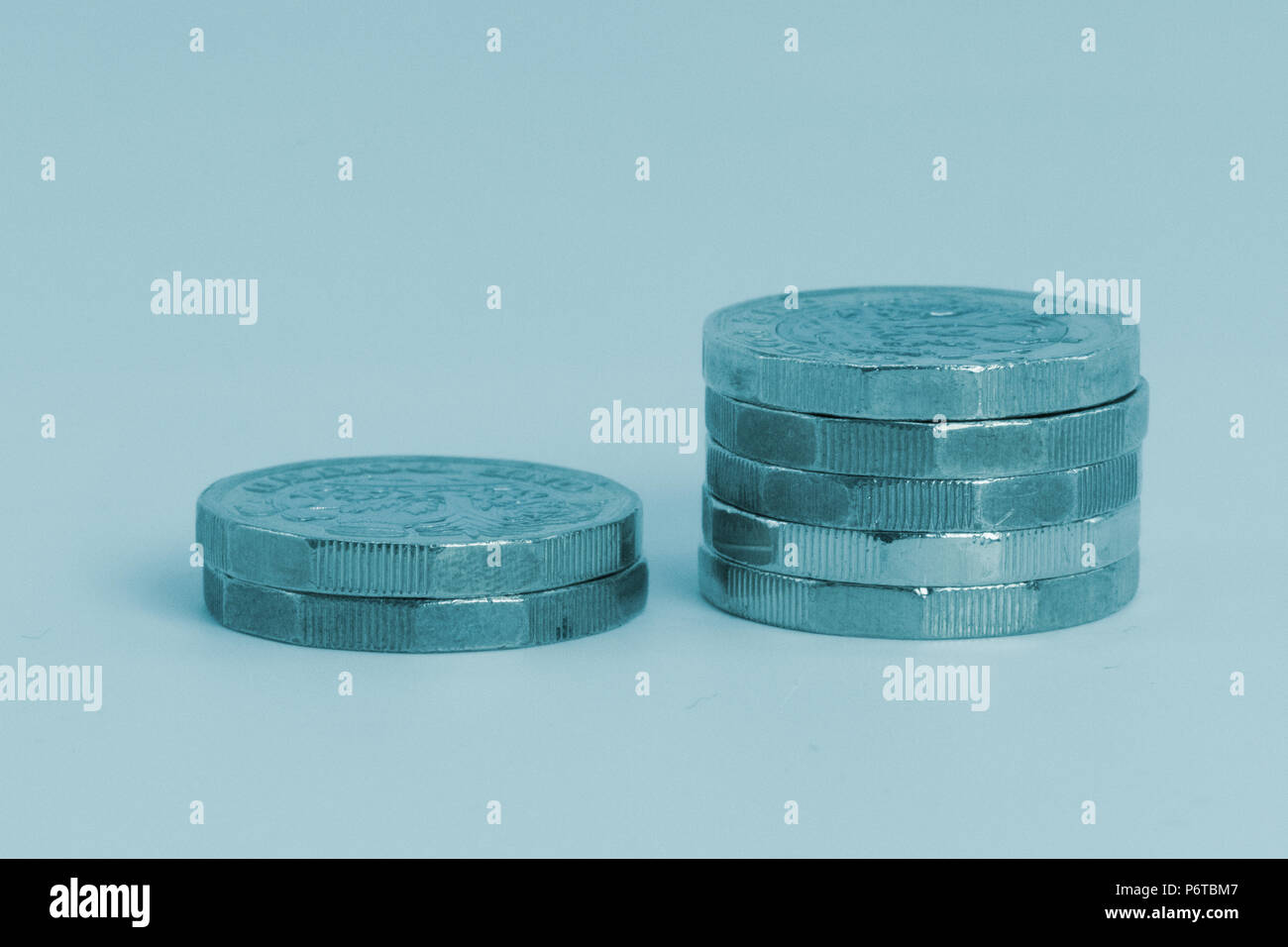 New Uk Pound coins in a stack Stock Photo - Alamy