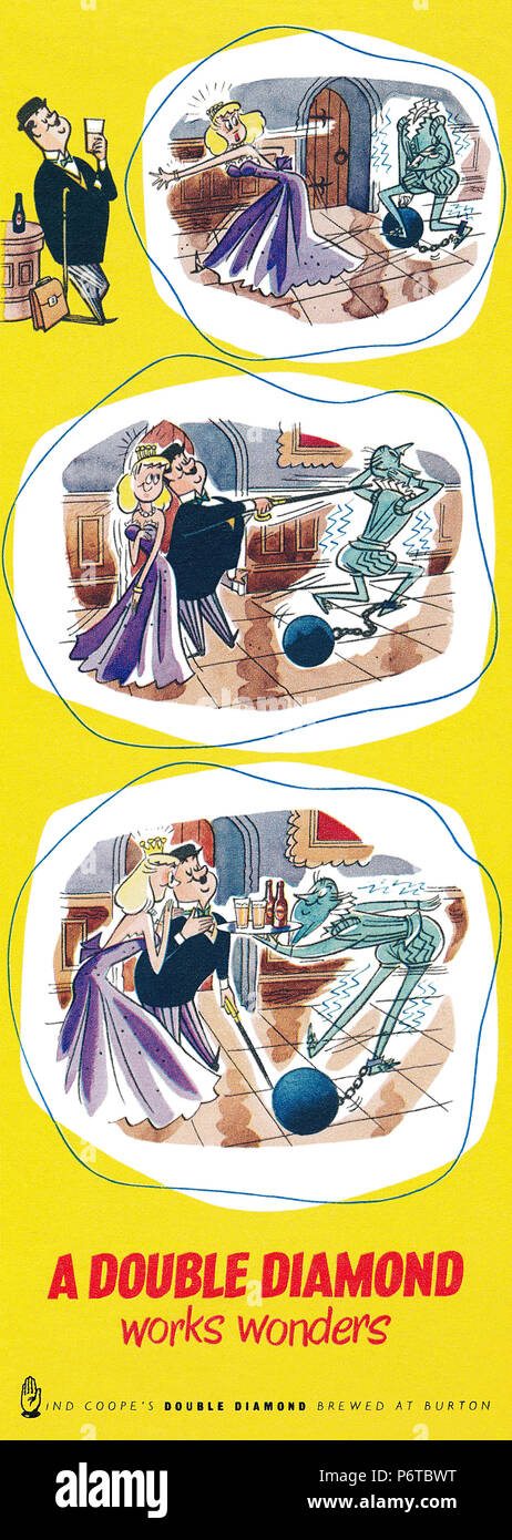 1952 British advertisement for Ind Coope Double Diamond Burton pale ale ...