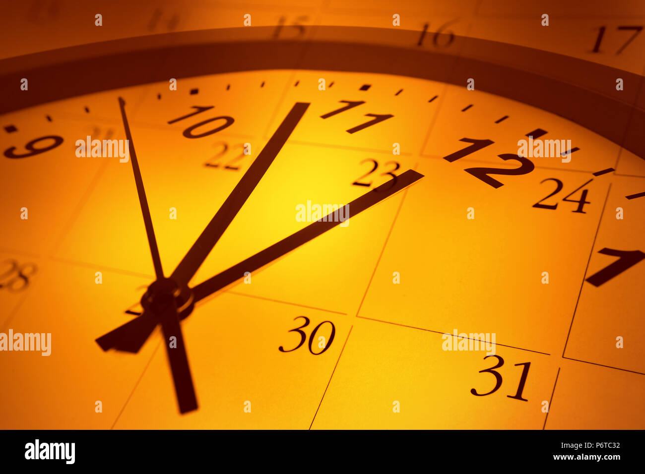 Clock face and calendar composite Stock Photo - Alamy