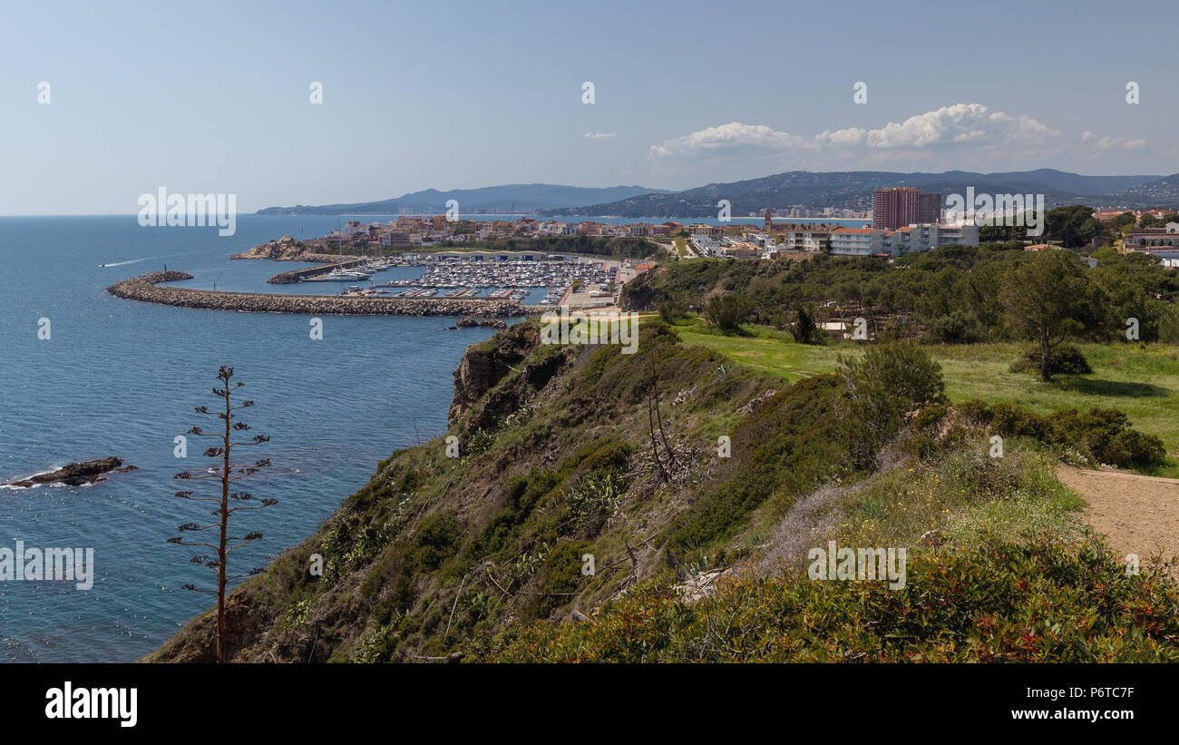 Beautiful bay in Costa Brava, village Palamos in Spain Stock Photo - Alamy