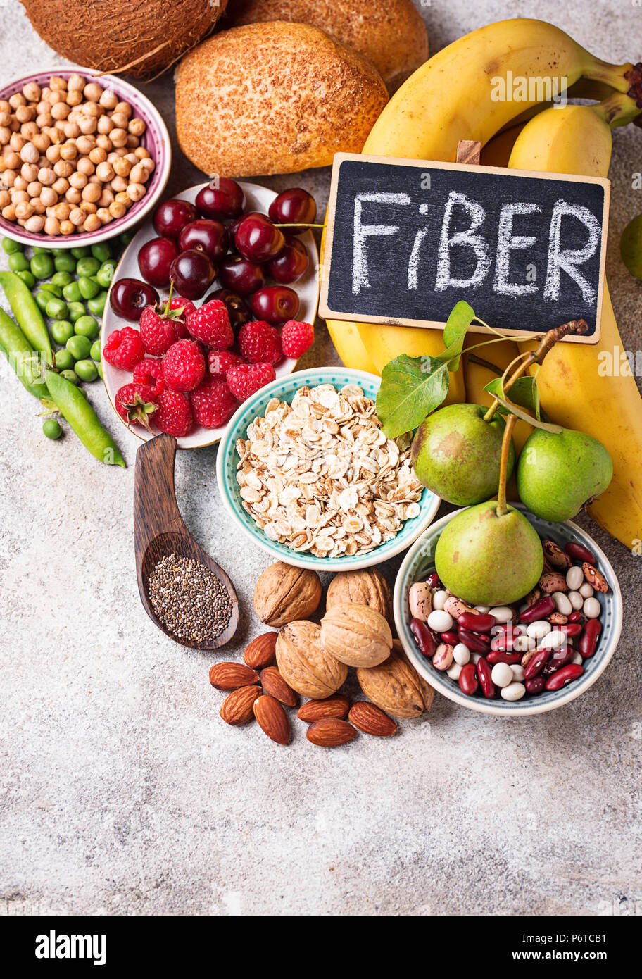 Products rich in fiber. Healthy diet food Stock Photo - Alamy