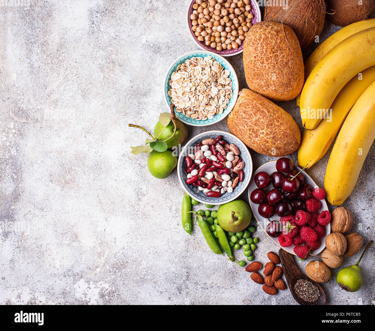 Products rich in fiber. Healthy diet food Stock Photo - Alamy