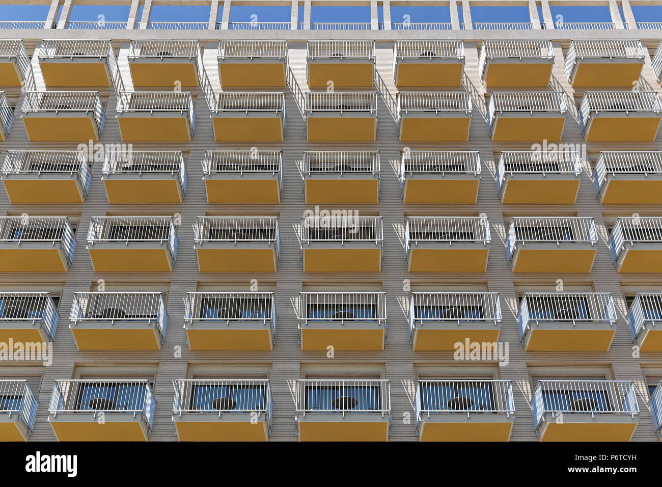 Balconies at hotel building repetitive pattern Stock Photo - Alamy