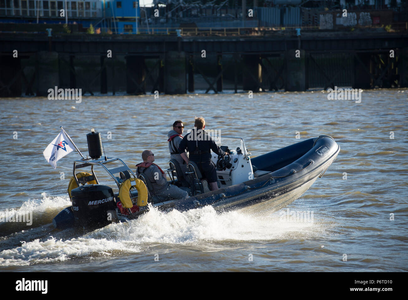 RIB boat on the Thames Stock Photo - Alamy