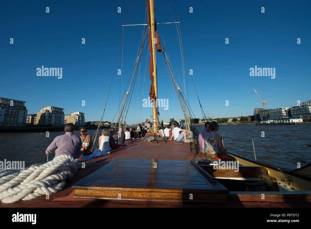 tall mast barge sailing down the river Thames in London Stock Photo - Alamy