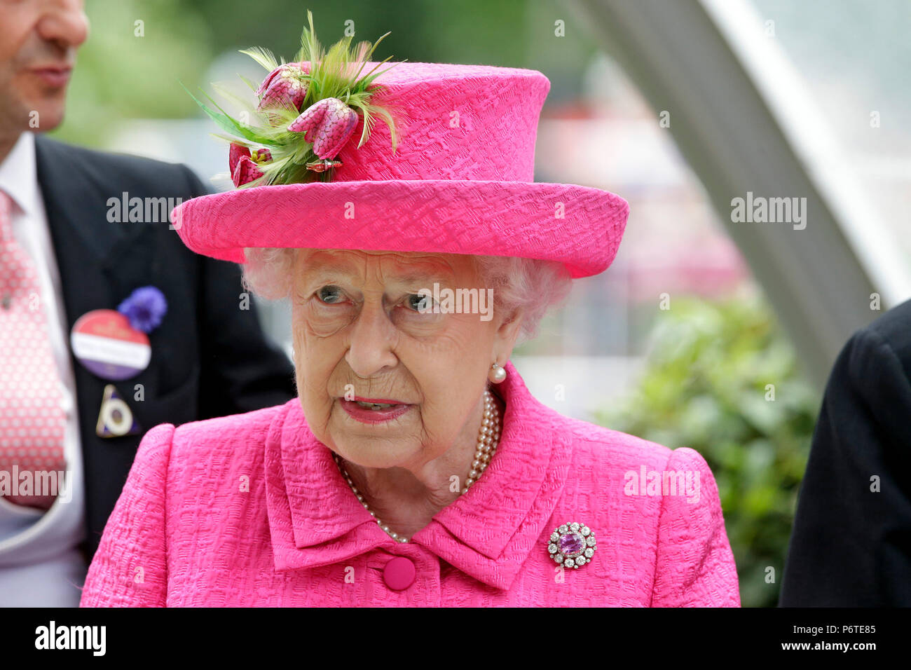 Royal Ascot, Portrait of Queen Elizabeth the Second Stock Photo - Alamy