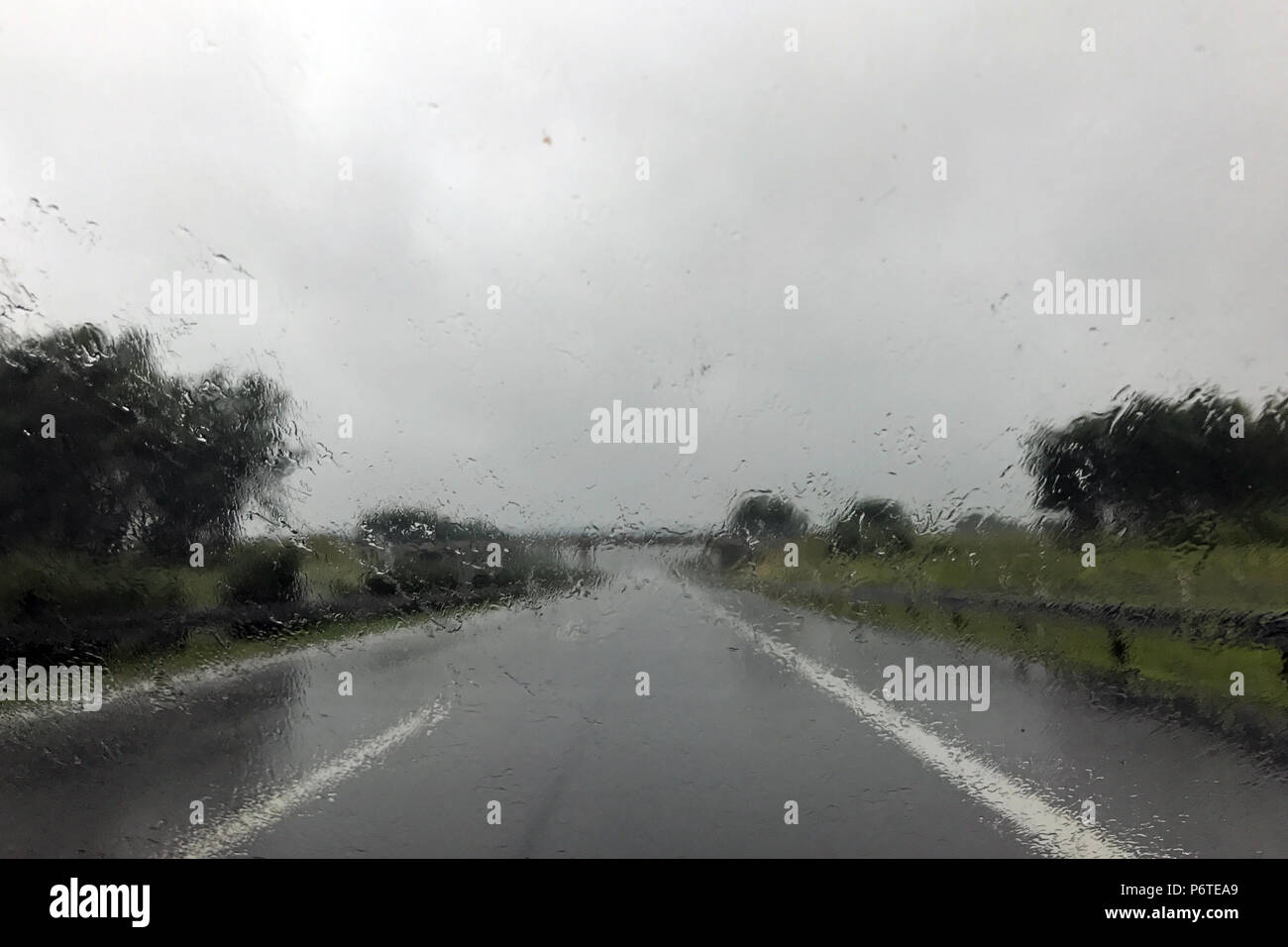 Inside view car during heavy hi-res stock photography and images - Alamy