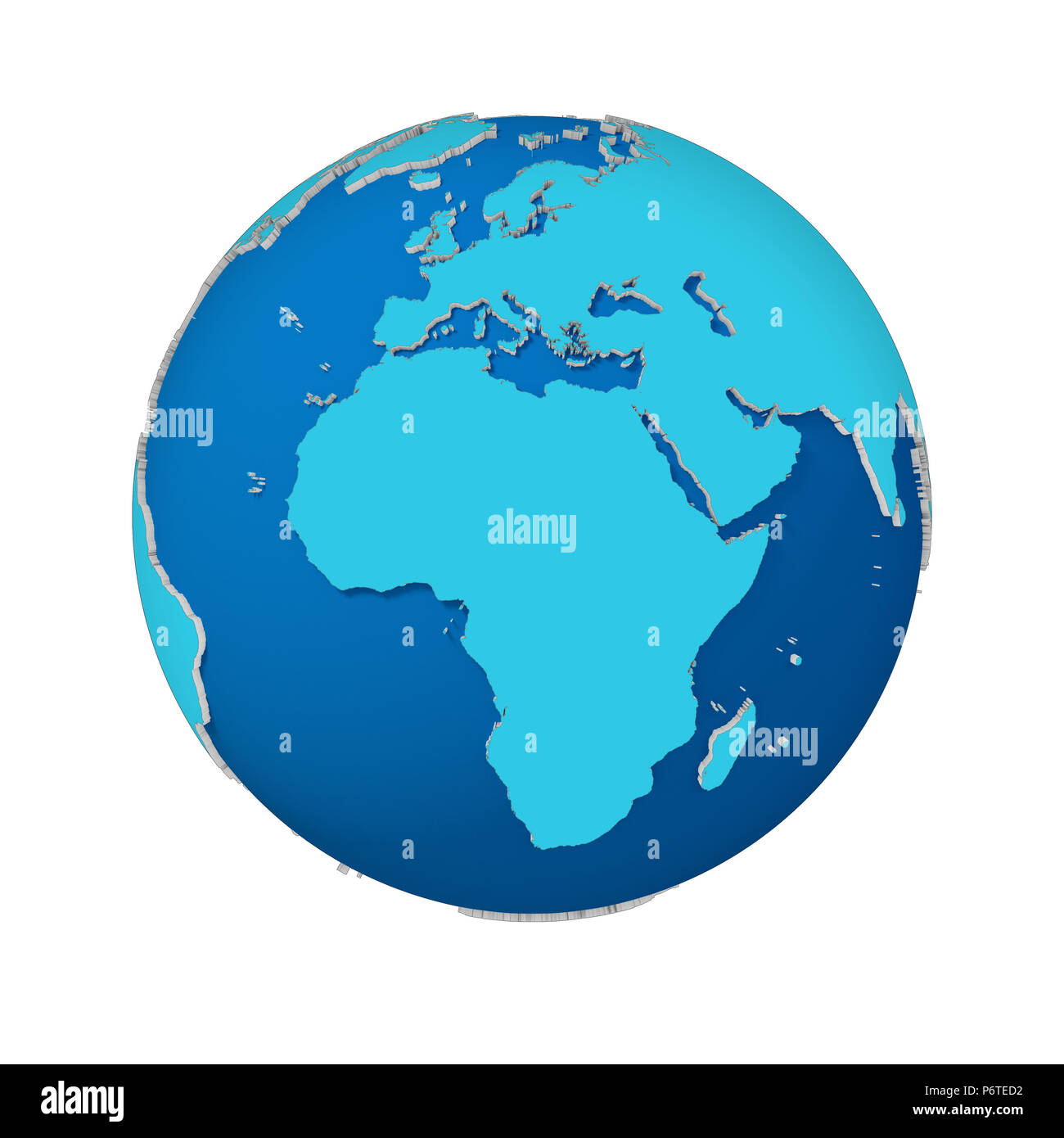 abstract 3d illustration of Earth showing continental view Africa and ...
