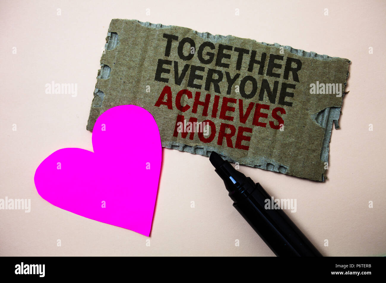 Text sign showing Together Everyone Achieves More. Conceptual photo ...