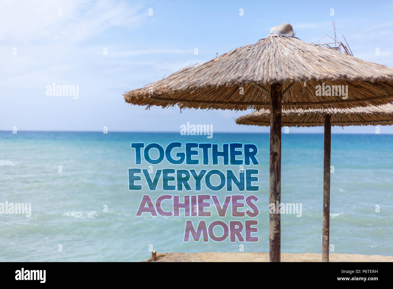 Word writing text Together Everyone Achieves More. Business concept for ...