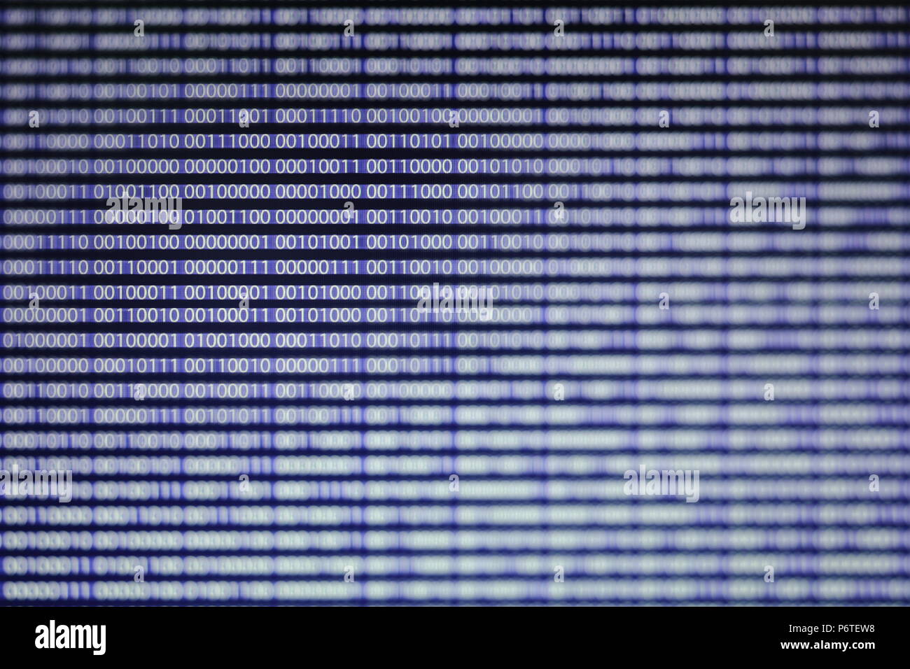 Blocks Of Binary Data Blockchain Concept Blue Background With Computer Digital Binary Code Bit