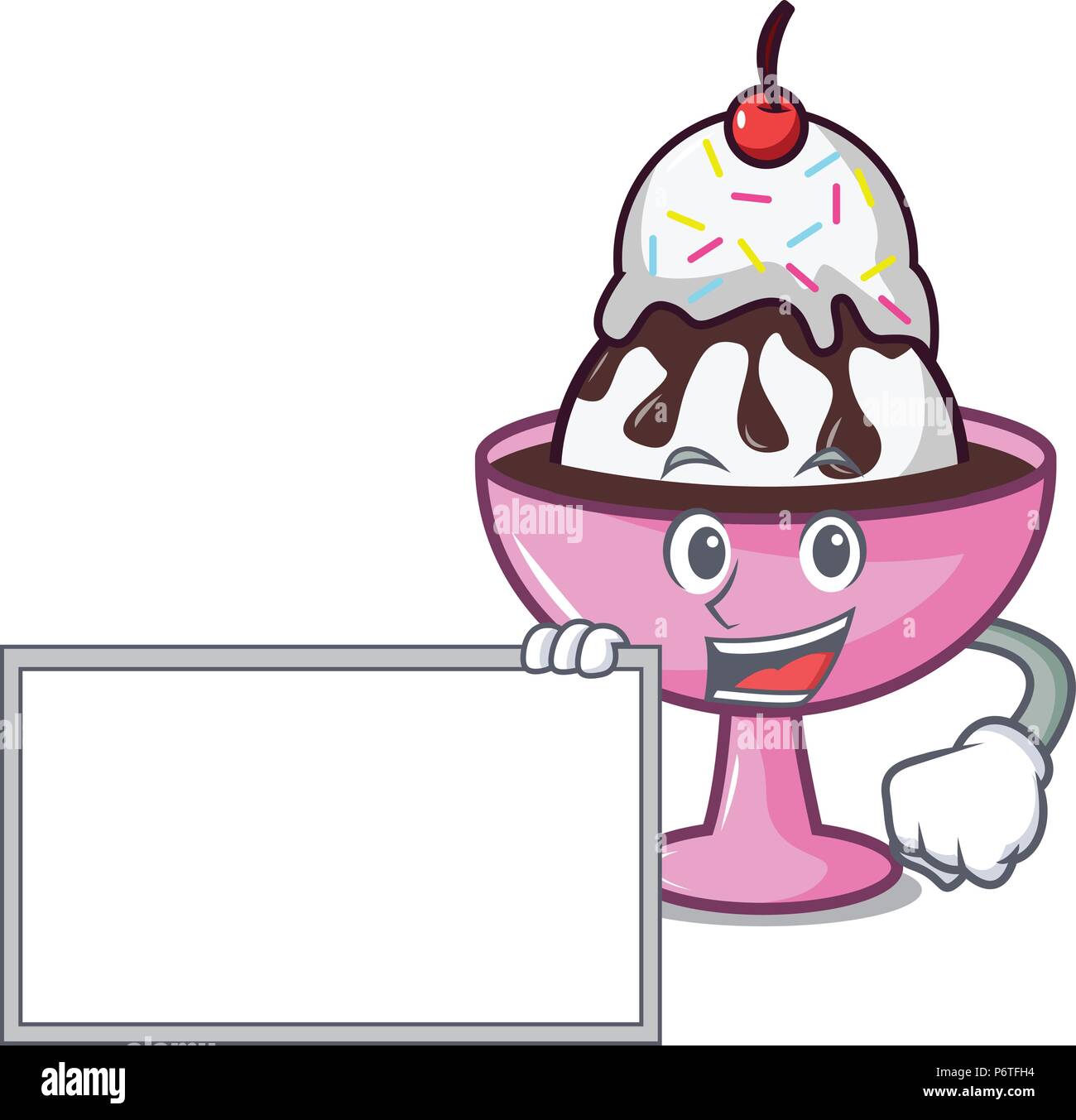 With board ice cream sundae character cartoon Stock Vector Image & Art ...