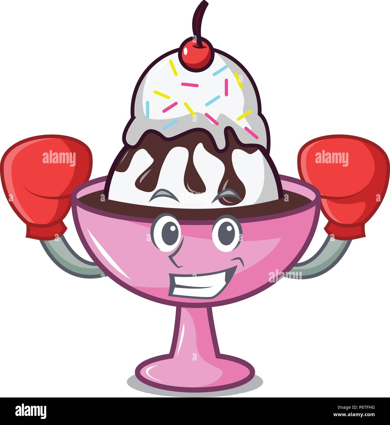 Boxing ice cream sundae character cartoon Stock Vector Image & Art - Alamy
